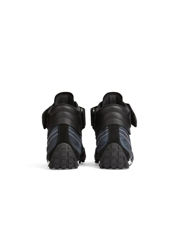 Balmain Racing Mid-top Trainers In Nylon And Leather