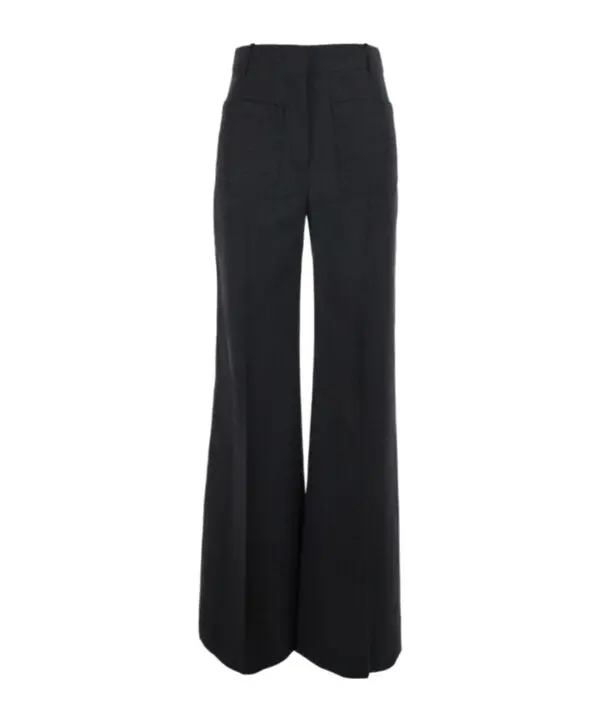 Victoria Beckham High-waisted Flared Pants With Belt Loops - Black