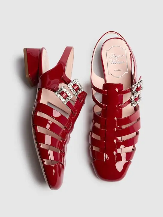 ROGER VIVIER Mini Tres Vivier Leather Flats