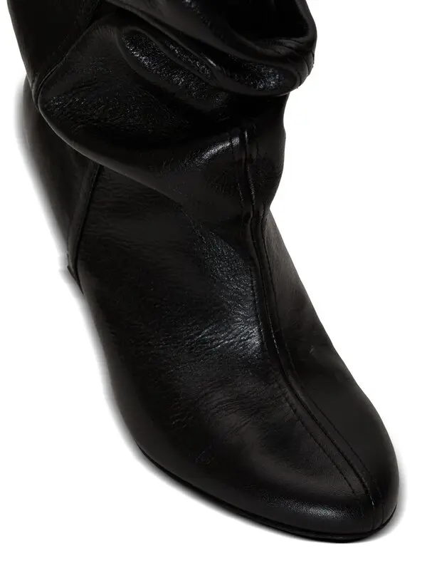 Balmain Textured Leather Ankle Boots