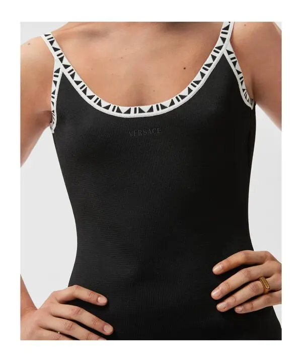 Versace Stretch Viscose Jacquard Mini Dress