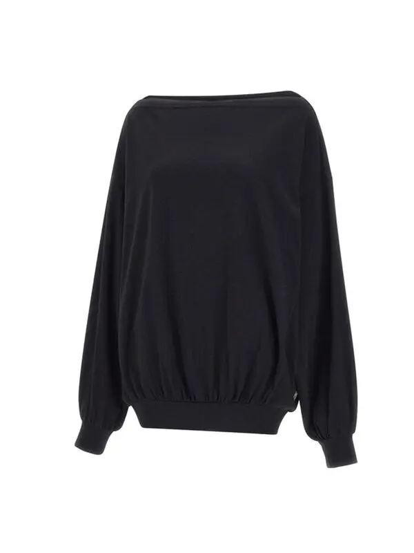 MAISON MARGIELA Oversized Off-shoulder Long Sleeve Top - Black