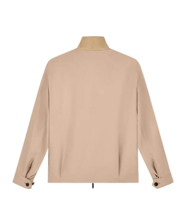 Emporio Armani Regular Fit Blouson Jacket In Plain Fabric With Cotton Panels