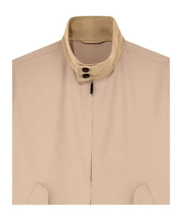 Emporio Armani Regular Fit Blouson Jacket In Plain Fabric With Cotton Panels