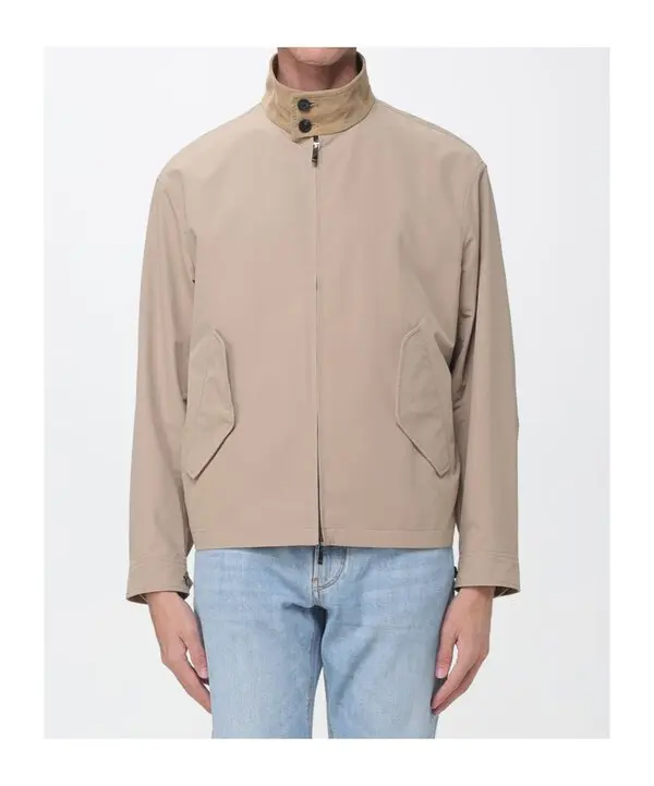 Emporio Armani Corduroy-collar Zip-up Bomber Jacket