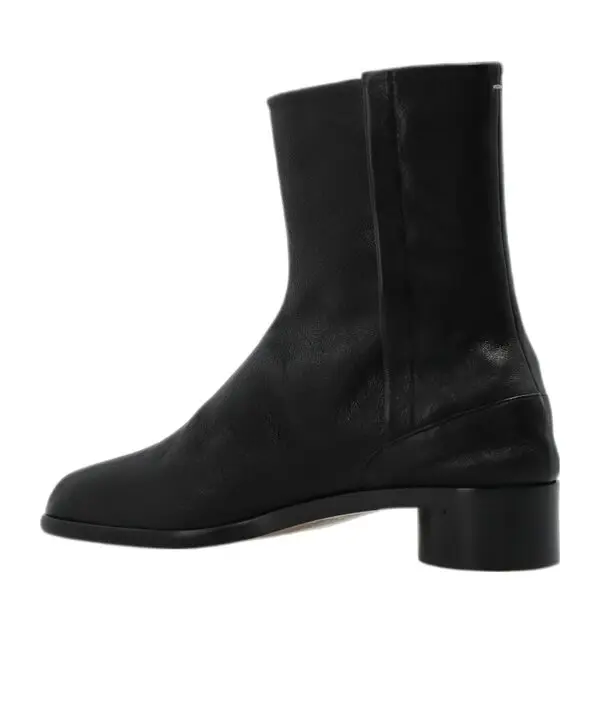 MAISON MARGIELA Tabi Leather Ankle Boots - Black