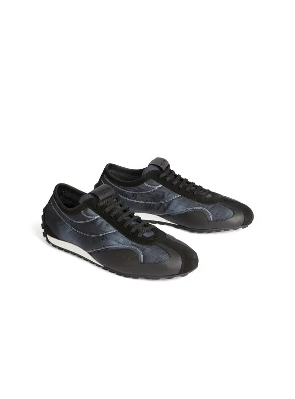 Balmain Racing Low Trainers In Nylon And Leather