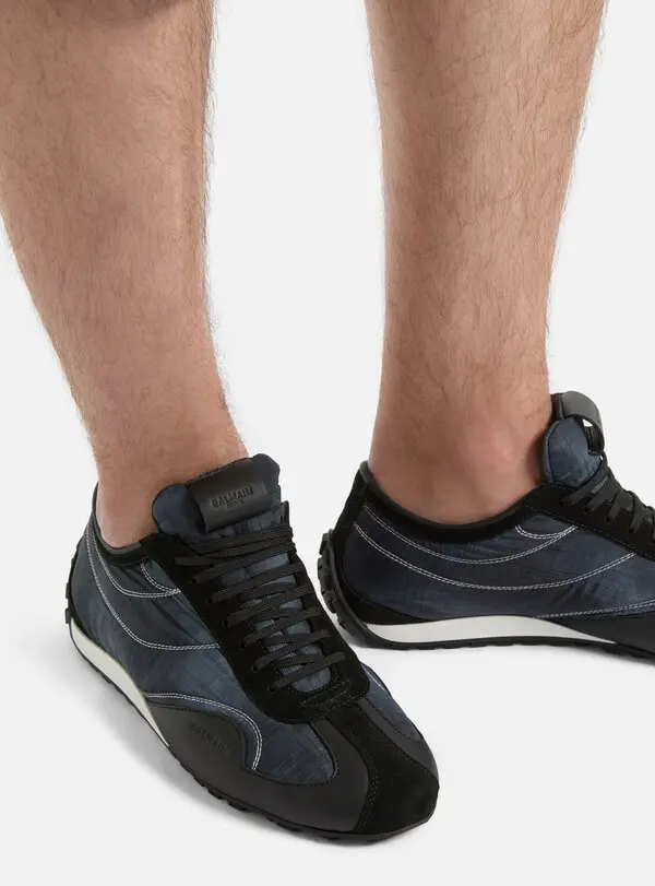 Balmain Racing Low Trainers In Nylon And Leather
