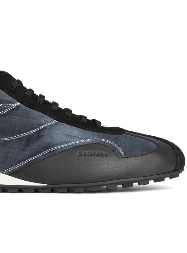 Balmain Racing Low Trainers In Nylon And Leather