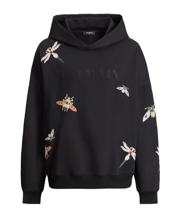 Balmain Embroidered Insect Hoodie