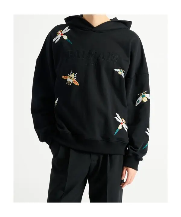 Balmain Embroidered Insect Hoodie