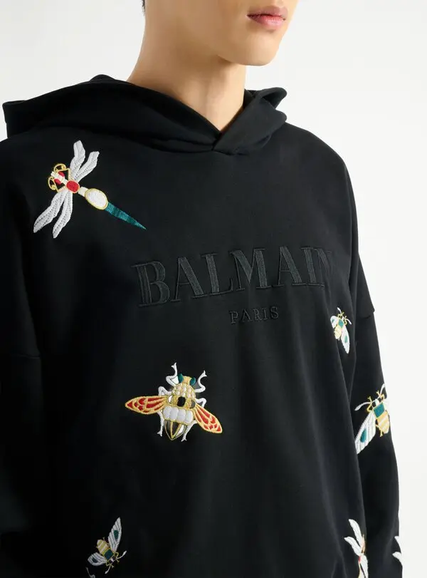 Balmain Embroidered Insect Hoodie