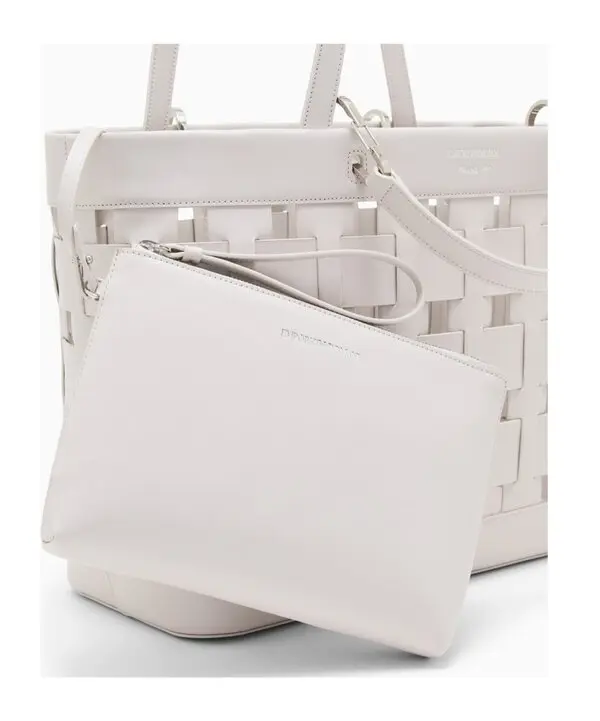 Emporio Armani Woven Tote Bag With Pouch