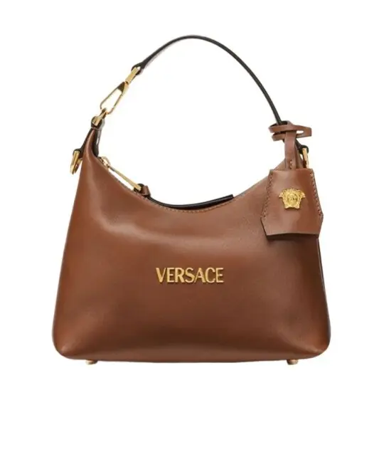 Versace Leather Shoulder Bag - Brown