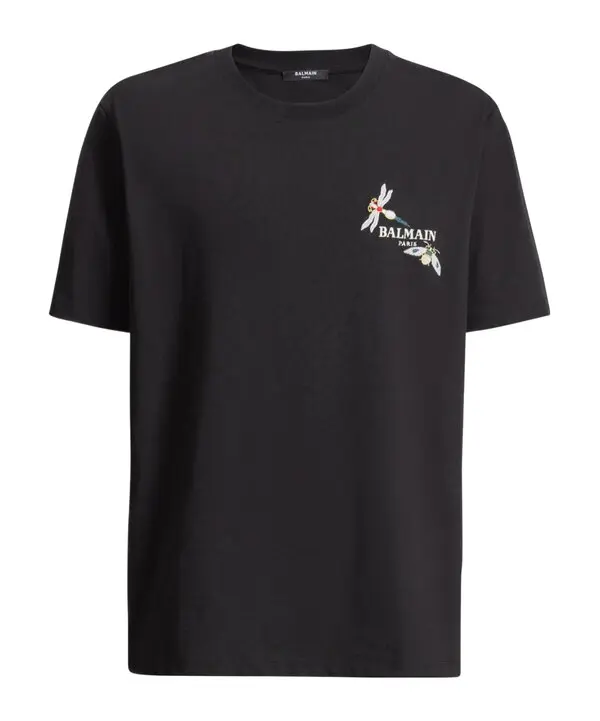 Balmain Embroidered Insect T-shirt - Black