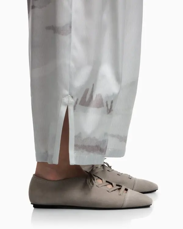 Emporio Armani Suede Lace-up Square-toe Flats
