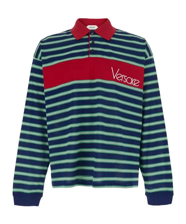 Versace Long-sleeved Polo Shirt - Blue