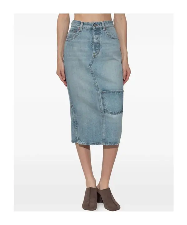 MAISON MARGIELA High-waisted Denim Midi Skirt