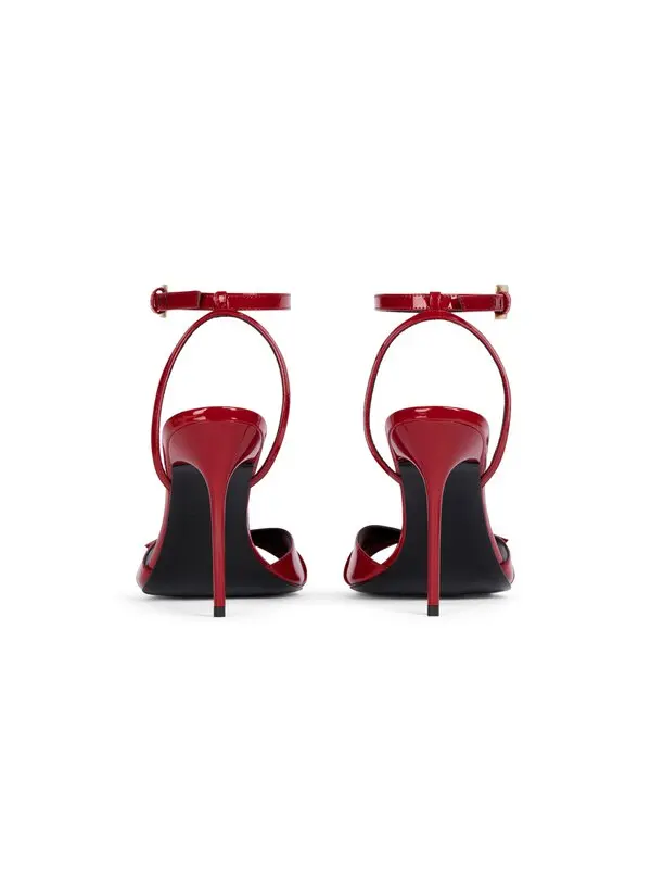 Balmain Anthem Sandals In Smooth Calfskin Leather
