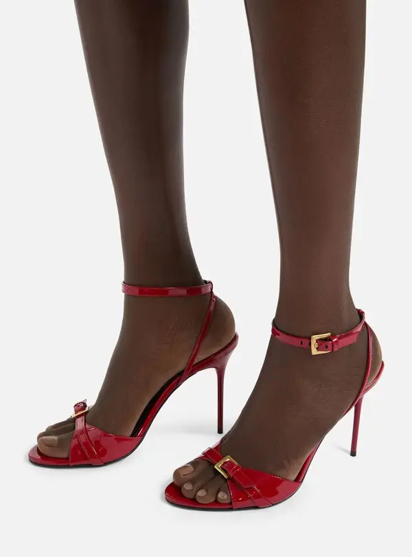 Balmain Anthem Sandals In Smooth Calfskin Leather