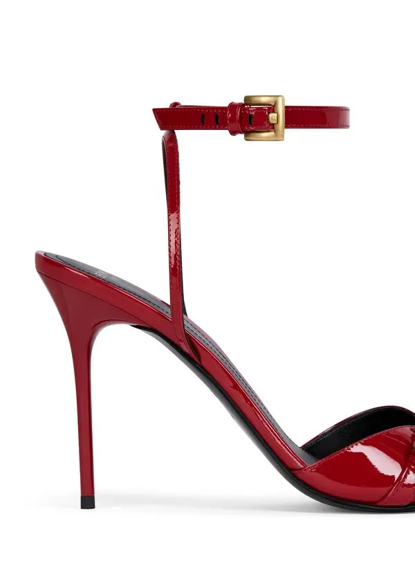 Balmain Anthem Sandals In Smooth Calfskin Leather
