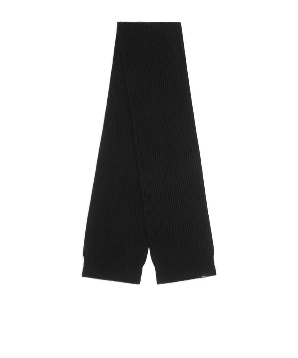 MAISON MARGIELA Cotton Knit Scarf - Black
