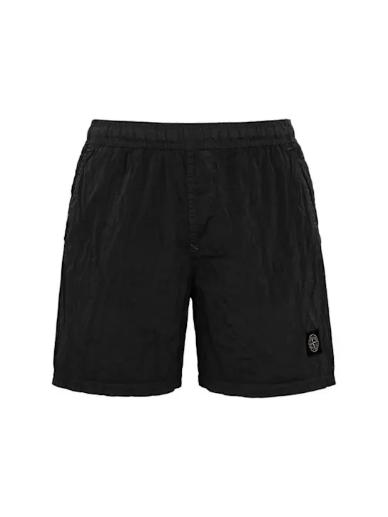 Stone Island Logo Detail Nylon Shorts