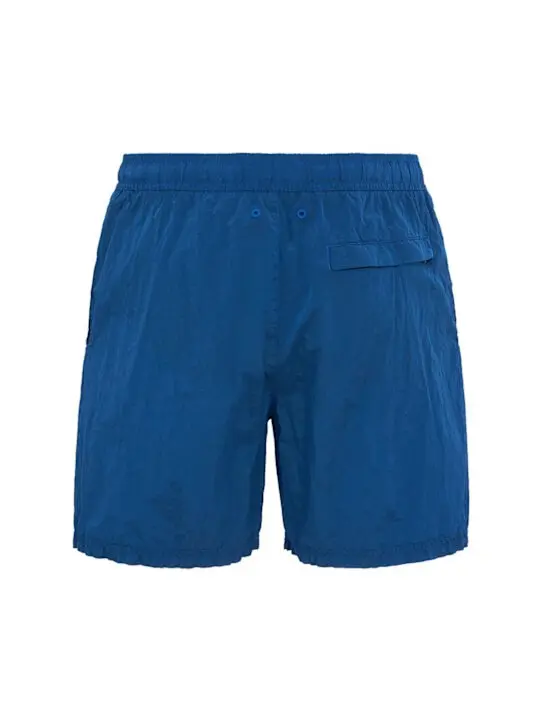 Stone Island Logo Detail Nylon Shorts - Blue