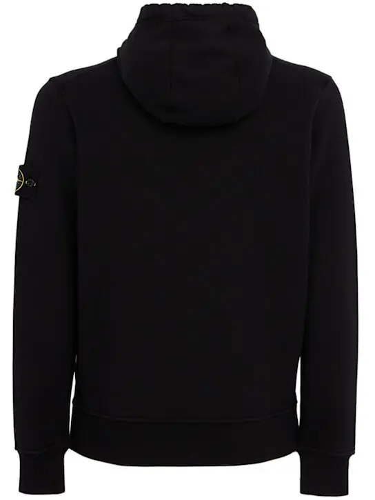 Stone Island Logo Cotton Zip Hoodie