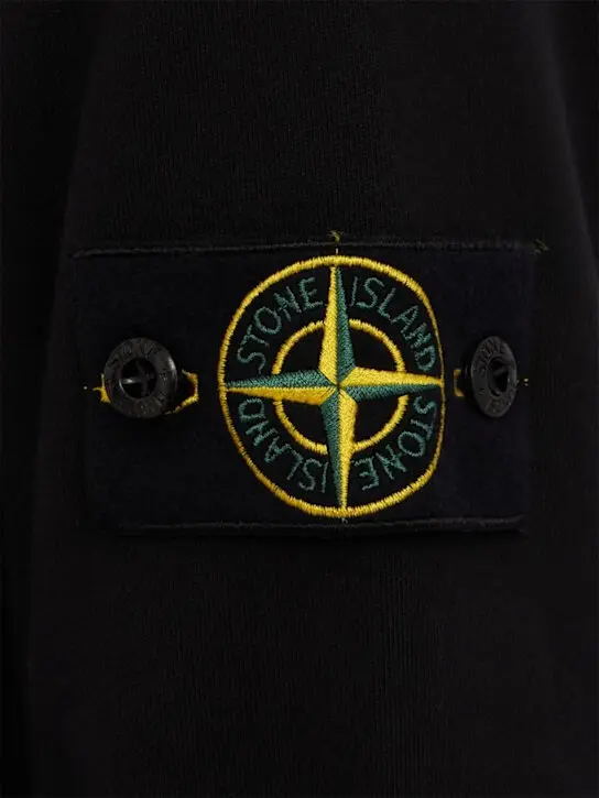 Stone Island Logo Cotton Zip Hoodie