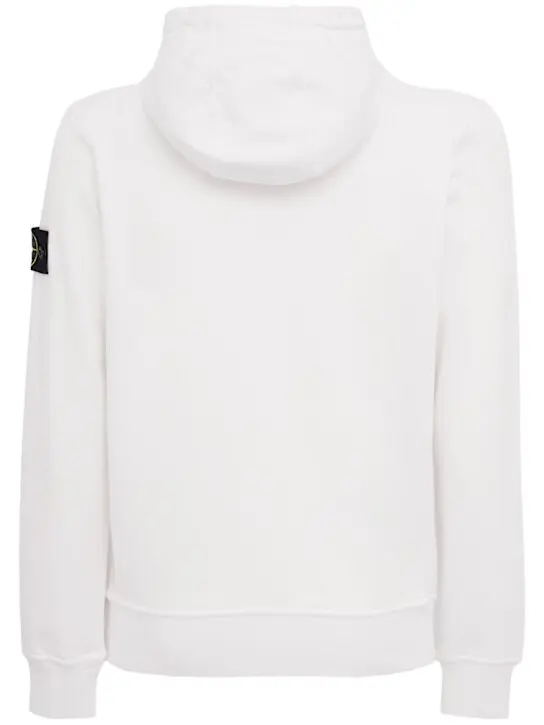 Stone Island Logo Cotton Zip Hoodie