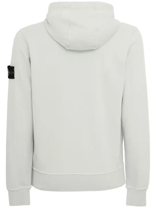 Stone Island Logo Cotton Zip Hoodie