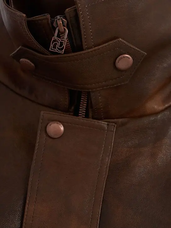 Magda Butrym Leather Bomber Jacket