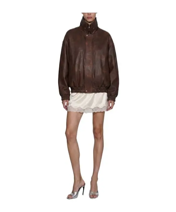 Magda Butrym Leather Bomber Jacket