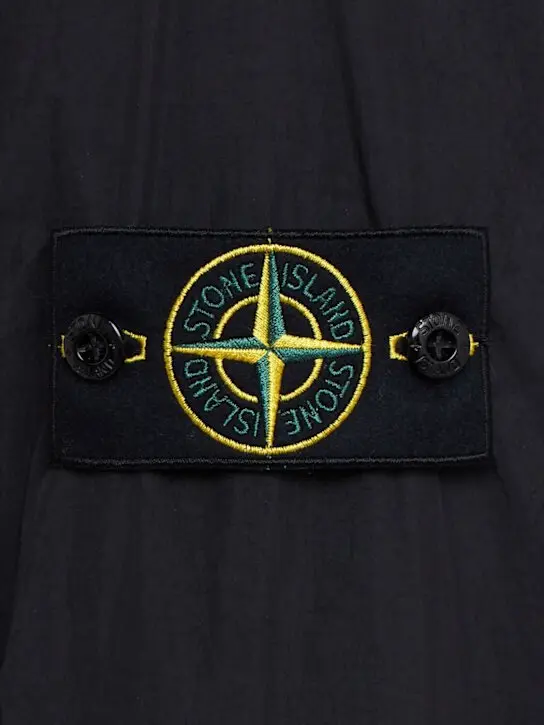 Stone Island Logo Patch Nylon Zip-up Hooded Jacket