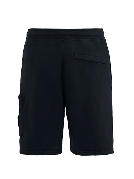 Stone Island Logo Cotton Sweat Shorts