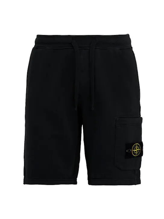Stone Island Logo Cotton Sweat Shorts