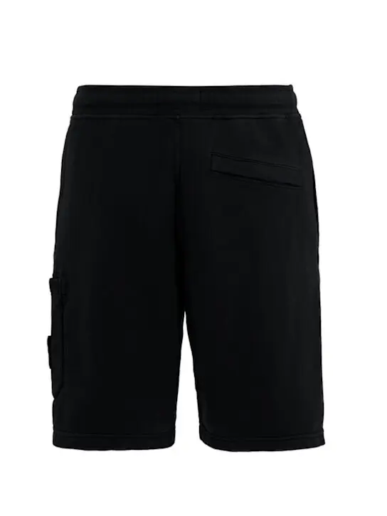 Stone Island Logo Cotton Sweat Shorts