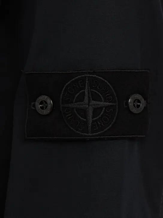 Stone Island Logo Cotton Zip-up Overshirt