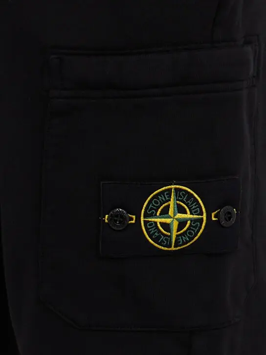 Stone Island Logo Cotton Sweat Shorts