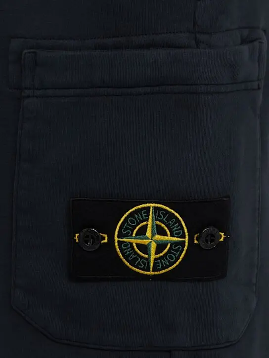 Stone Island Logo Cotton Sweat Shorts