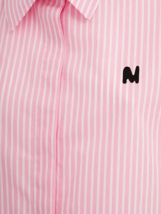 MSGM Cropped Short Sleeve Cotton Shirt