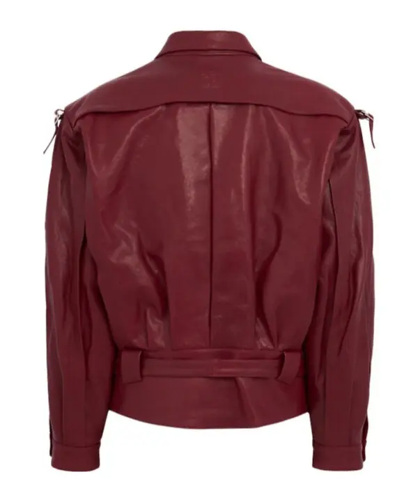 Magda Butrym Leather Belted Jacket - Red