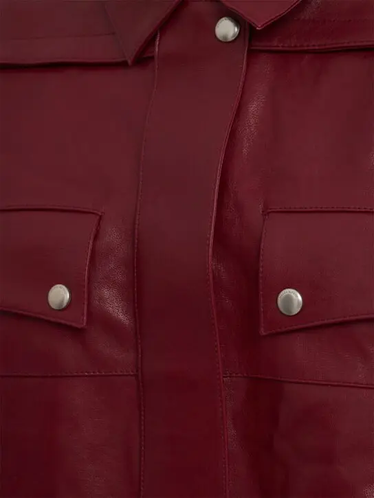 Magda Butrym Leather Belted Jacket - Red
