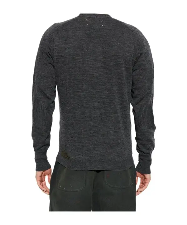MAISON MARGIELA Wool Cardigan With Pockets And Geometric Appliqués