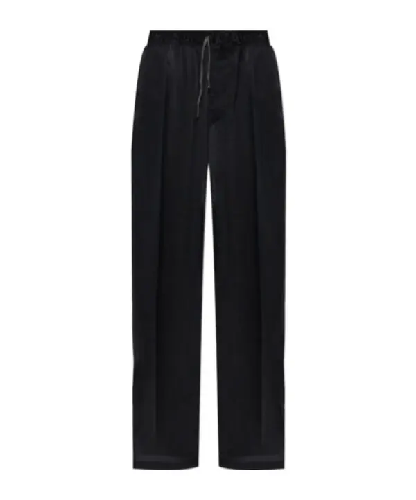 MAISON MARGIELA Satin Drawstring Trousers - Black