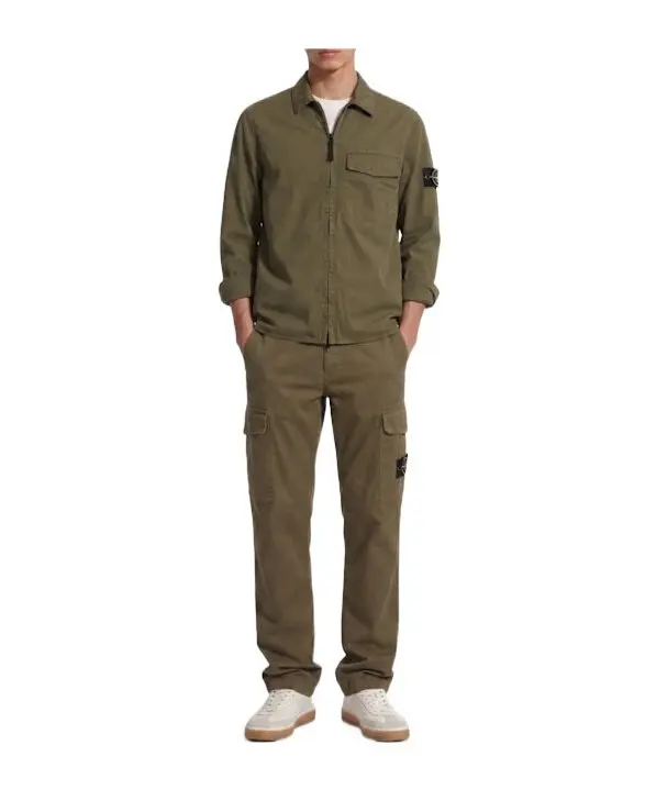 Stone Island Logo Cotton Cargo Pants