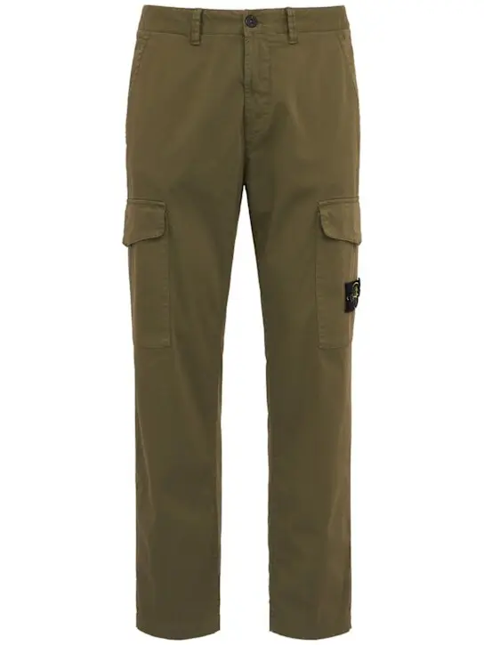 Stone Island Logo Cotton Cargo Pants