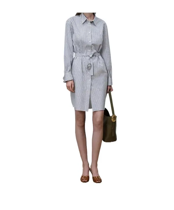 Dior Short Belted Shirtdress - Gray