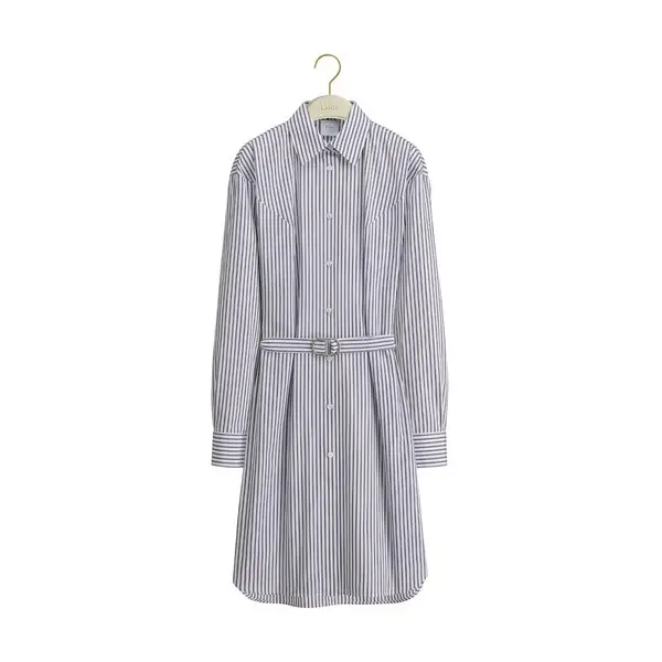 Dior Striped Shirtdress With Belted Waist